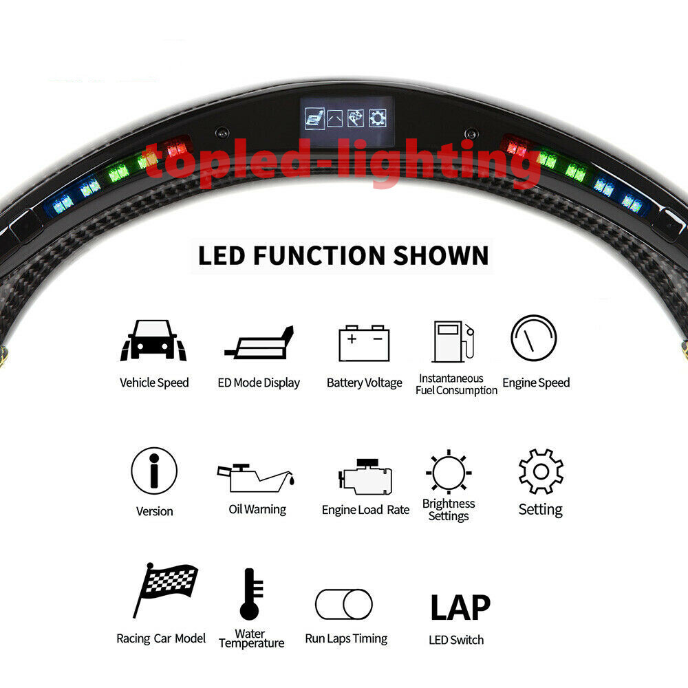 LED Carbon Fiber Steering Wheel For Charger Challenger Hellcat SRT 15 ...
