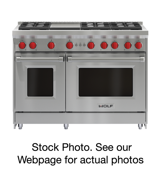 Wolf GR486G 48 inch Stainless Steel 6 Burner Freestanding Natural Gas ...