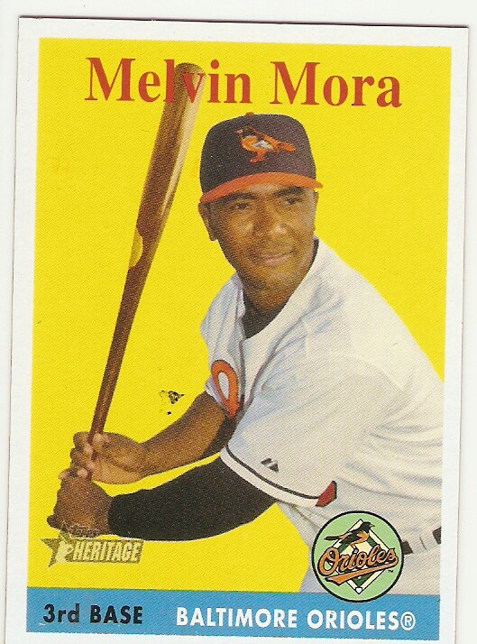 MELVIN MORA 2007 TOPPS HERITAGE 67 BALTIMORE ORIOLES SHORT PRINT SP SSP ...