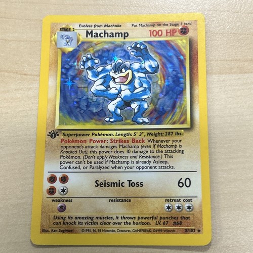 Machamp 8/102 Pokemon Base Set 1st Edition Holofoil Card - Mint ...