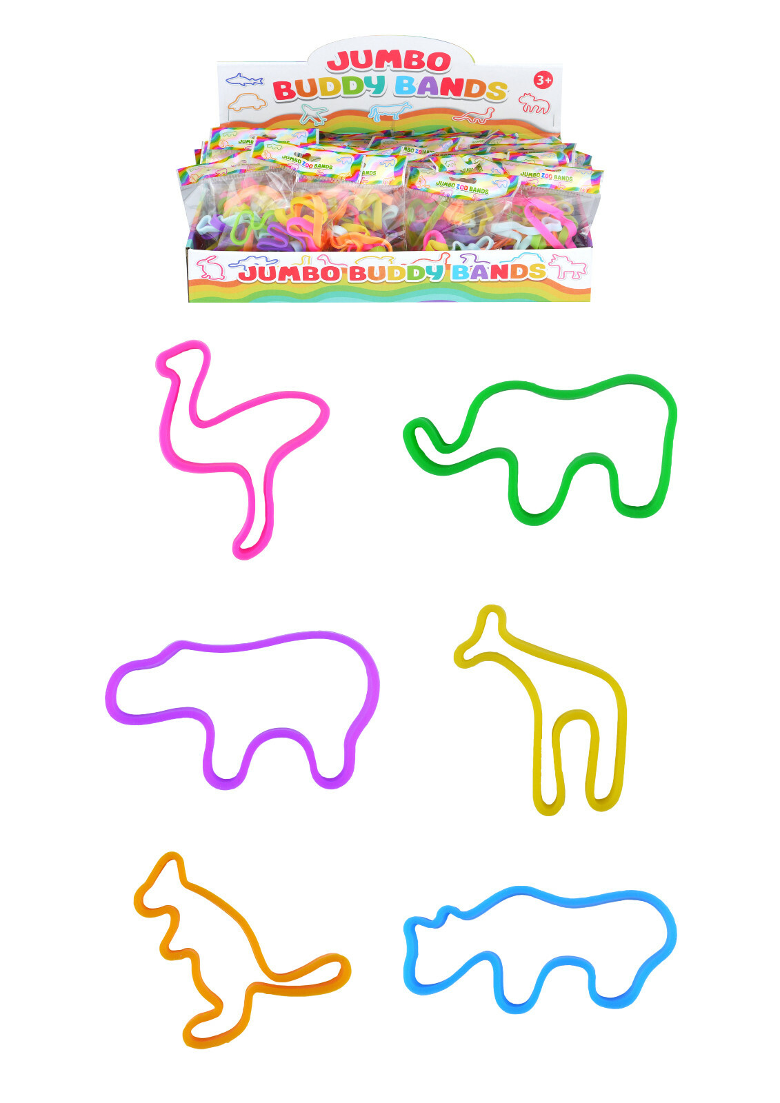 Unicorn Shape Bands Elastic Wacky Fun Party Toy Shapes - Dino Unicorn ...