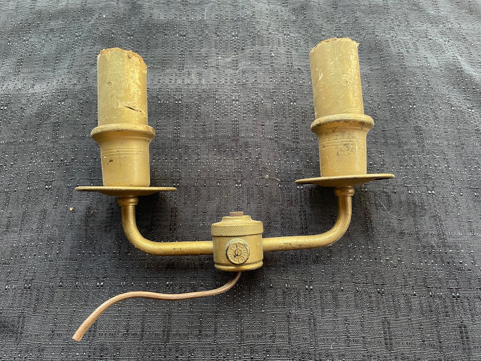 ANTIQUE VINTAGE BRASS DOUBLE SOCKET GOLD LAMP LIGHT PARTS RESTORE | eBay