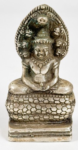 Vintage Naga Meditating Sitting Buddha Statue Thai Figurine Serpent ...