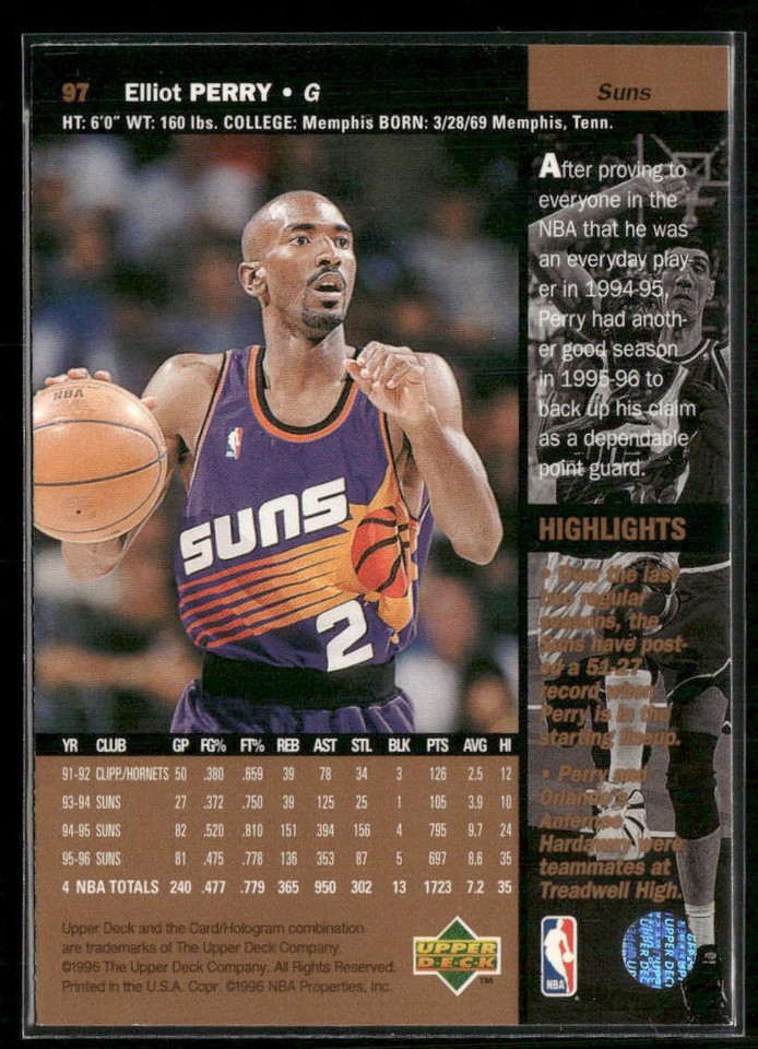 1996-97 Upper Deck #97 Elliot Perry | eBay