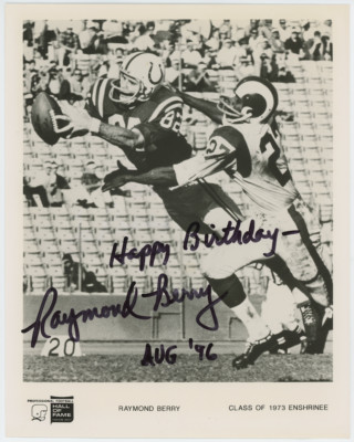 Raymond Berry Autographed Signed Baltimore Colts 8x10 Photo AMCo COA ...