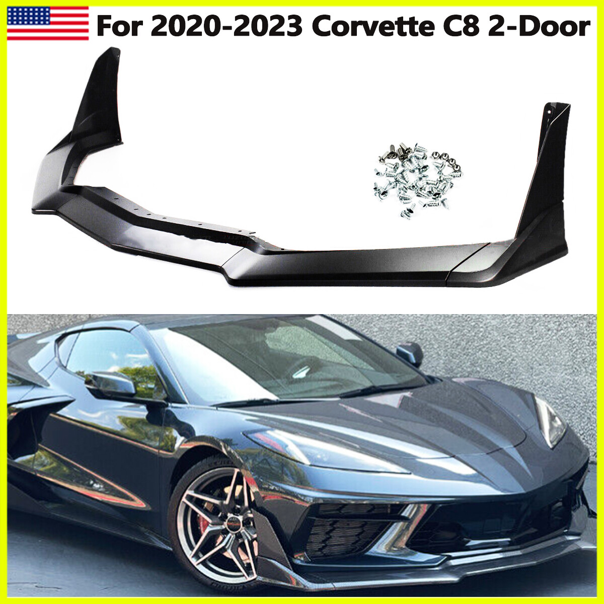 C8 Z51 Bumper Protection Corvette C8 Front Bumper Lower Lip Splitter ...