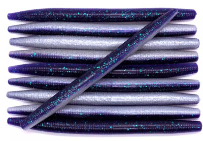 12ct 5'' inch June bug Pearl Senko Style worm Soft Plastic Bass Fishing ...