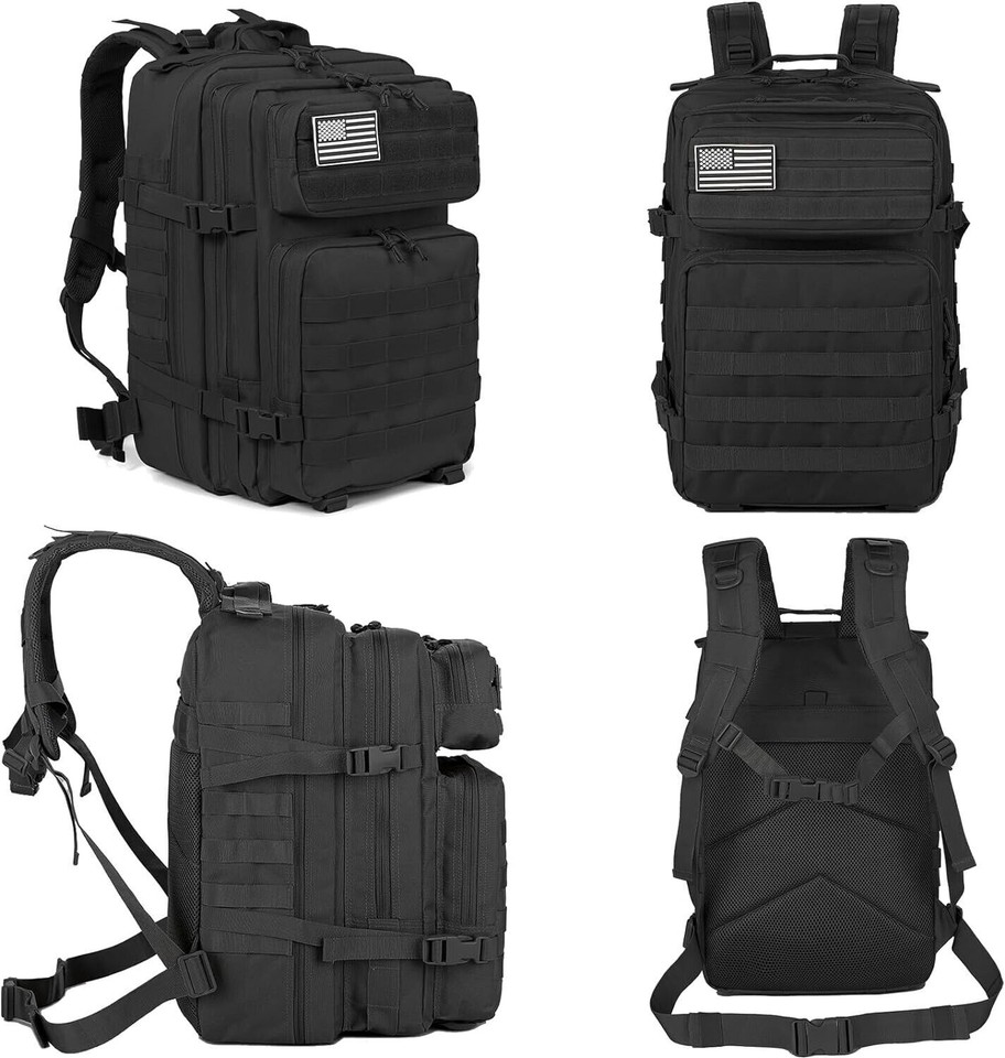 50L Large Tactical Military Backpack Waterproof Rucksack Hiking Laptop ...