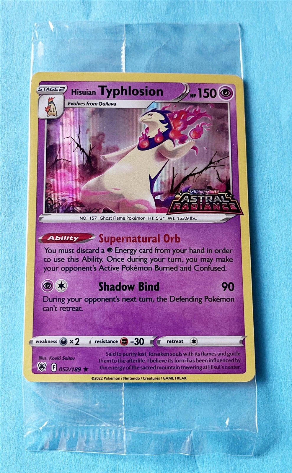 POKEMON holo promo card HISUIAN TYPHLOSION #052/189, factory sealed | eBay