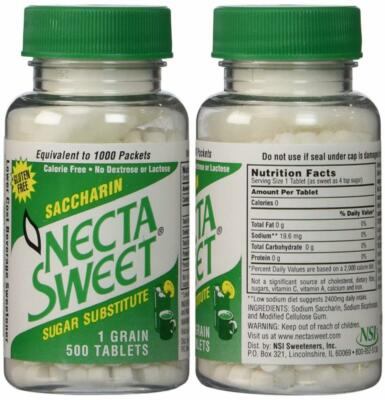 3 pack 1 grain 500 saccharin tablets | eBay