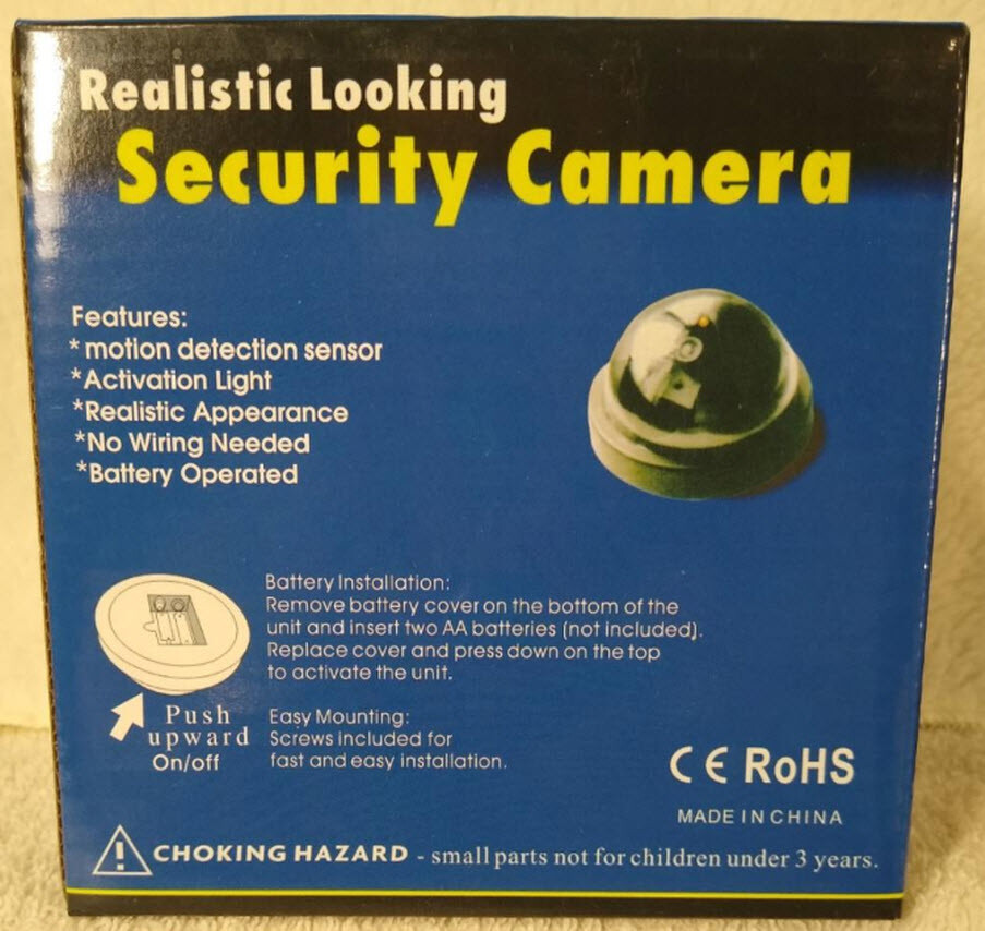 Dummy Fake CCTV Security Camera Black Dome Blinking Red LED Light ...