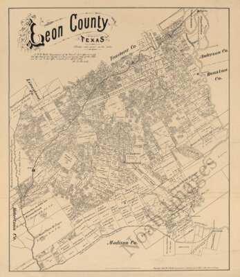 Map of Leon County Texas 16x20 | eBay
