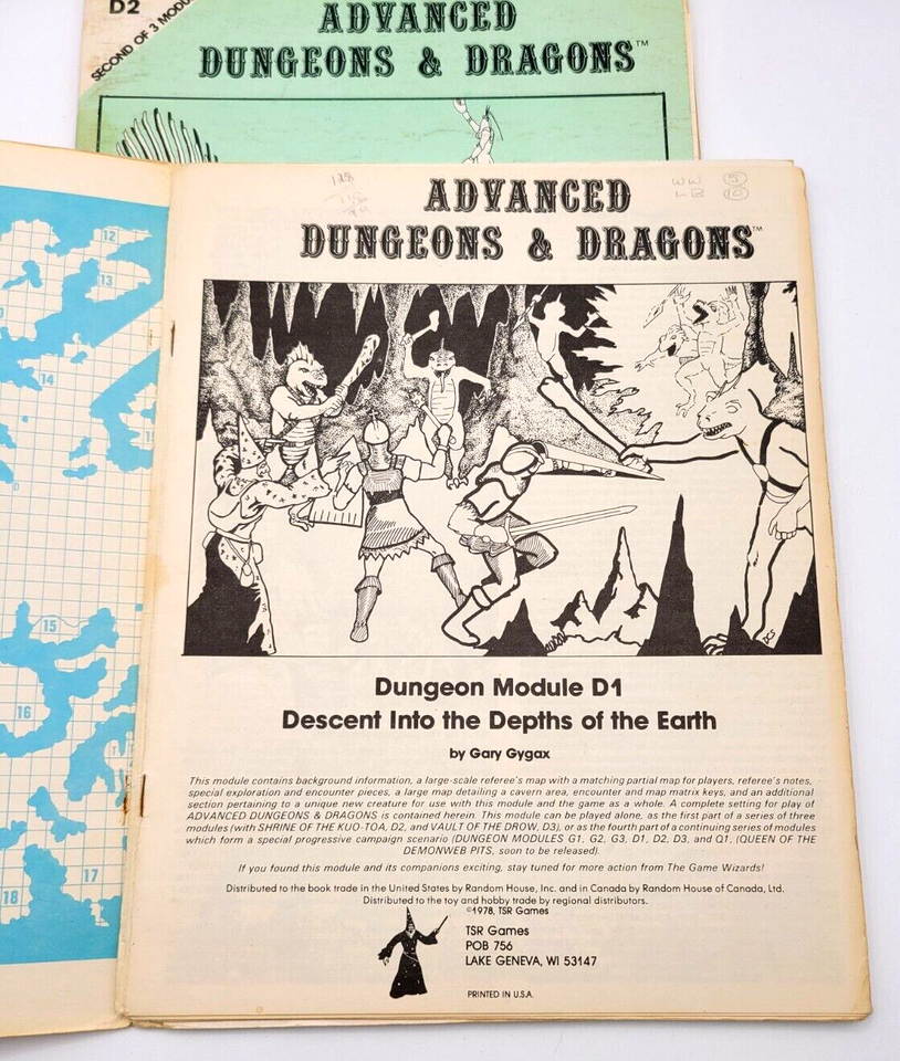 ADVANCED DUNGEONS & DRAGONS DUNGEON MODULE D1 D2 D3 COMPLETE MODULE SET ...