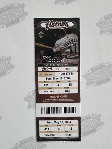 2004 New York Mets at Houston Astros Ticket 5/16/04 Mike Piazza Home ...
