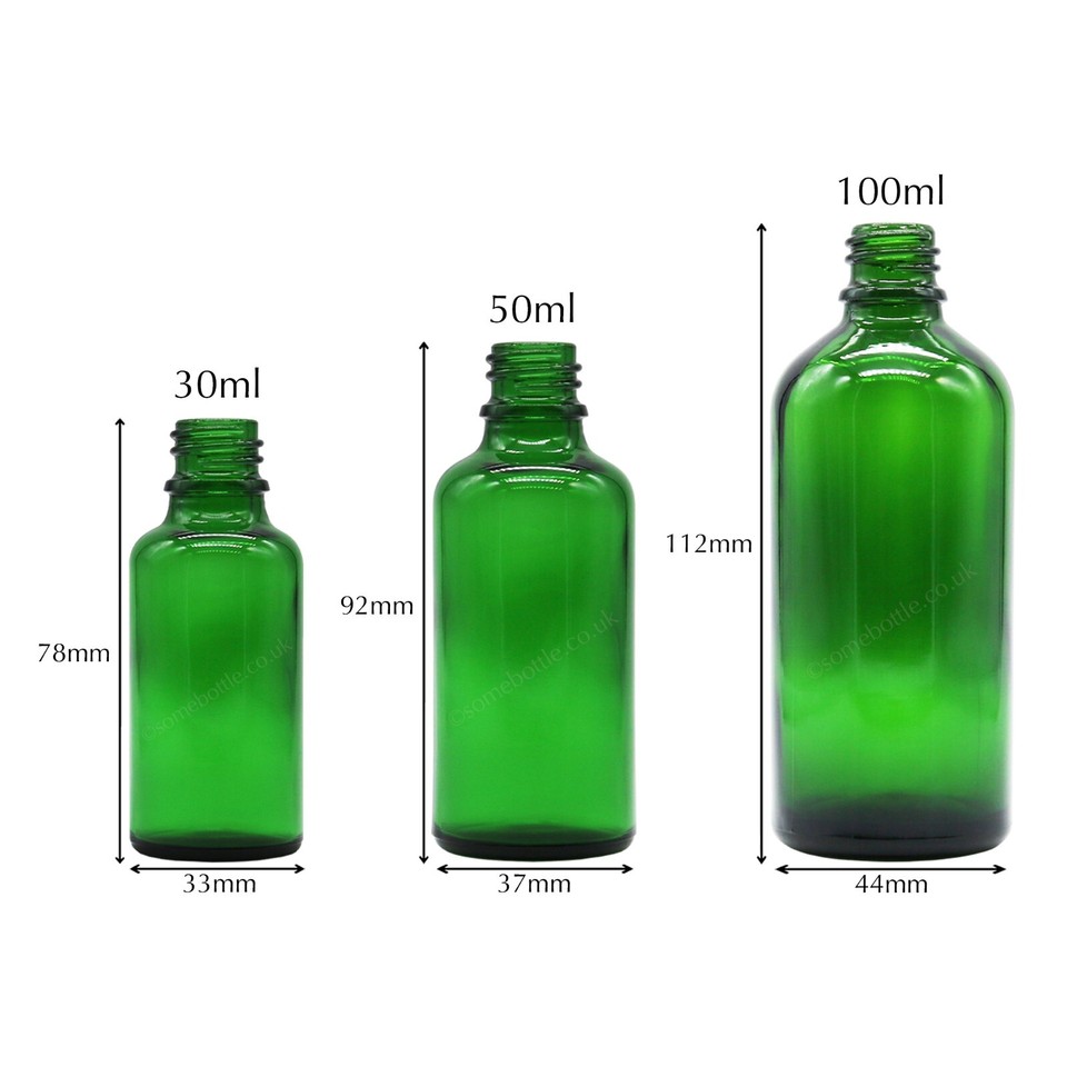 GREEN Glass Spray Bottle with Mist Sprayer Pump Atomiser Oils ...