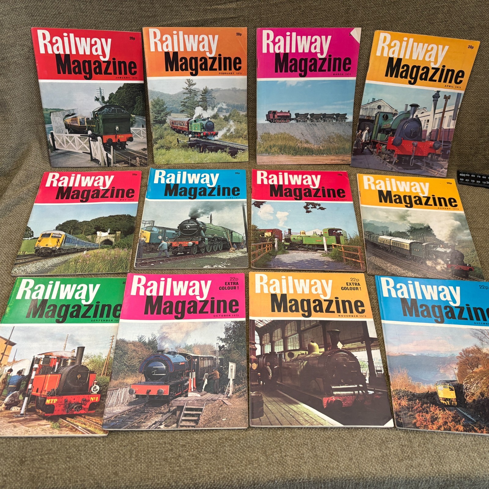 📘 Railway Magazine Full Year 1973 x12 Mid-70s BR Rail History Complete ...