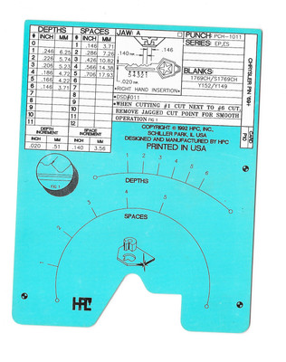 HPC 1200 PUNCH Card P10 Chryler Pin 69+ | eBay