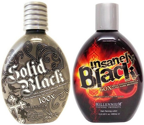 Millennium SOLID BLACK Bronzer + INSANELY BLACK Tingle Indoor Tanning ...