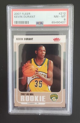 2007 Fleer Kevin Durant #212 Rookie Card PSA 8 NM-MINT | eBay