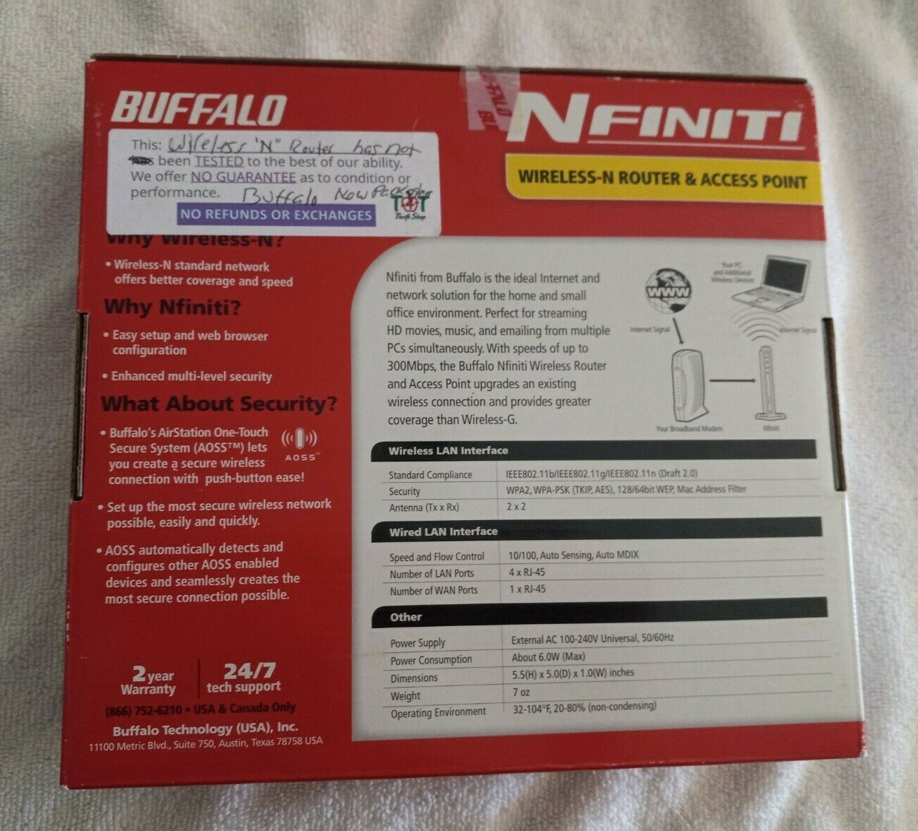 Buffalo Technology Nfiniti AirStation WHR-G300N 300 Mbps 4-Port 10/100 ...