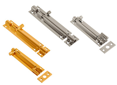 Barrel Bolt Door Locks Brass or Chrome Straight Cranked Necked Door ...