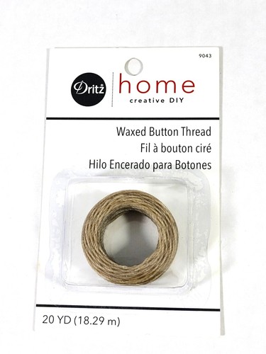 Dritz Home Creative DIY Waxed Button Thread 20 Yard (18.29 m) Beige New ...