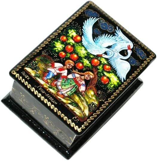 Miniature Handmade Russian Lacquer Keepsake Jewelry Box Trinket Fairy ...