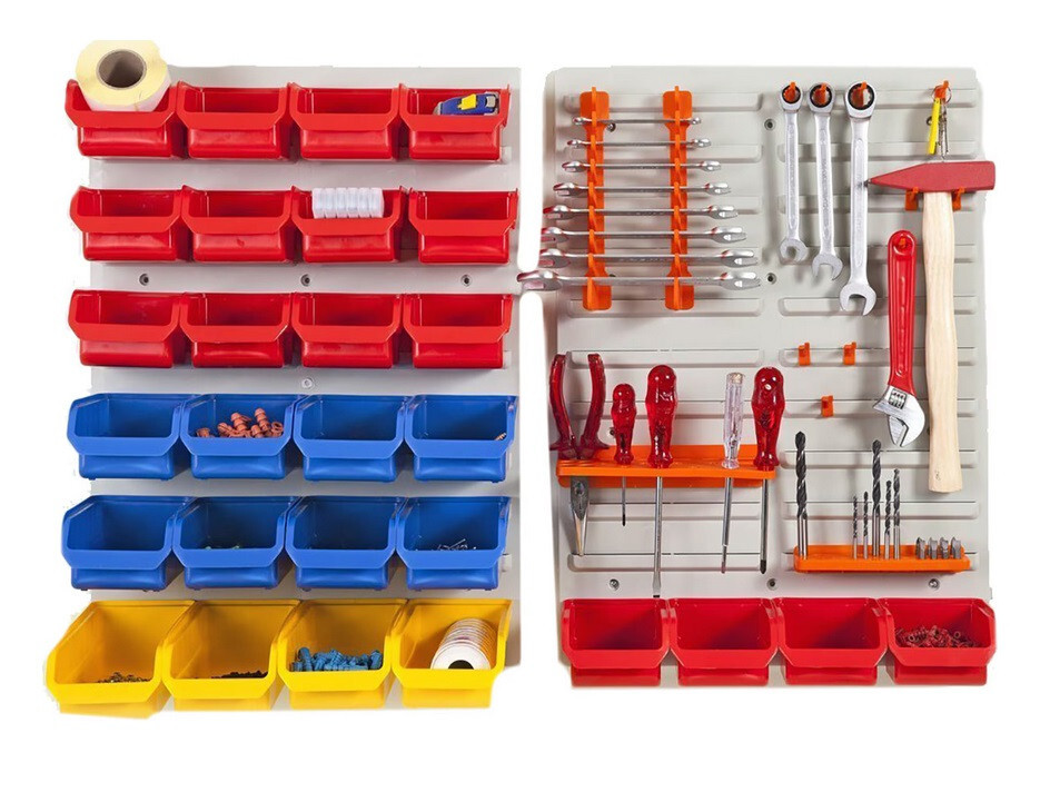 Parts Bins Wall Rack Tool Organiser Tidy Kit 43 Piece Garage Workshop ...