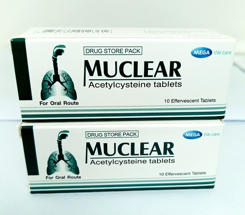 Mega Muclear Acetylcysteine 600mg NAC LONG Formula Reduce Cough 10 ...