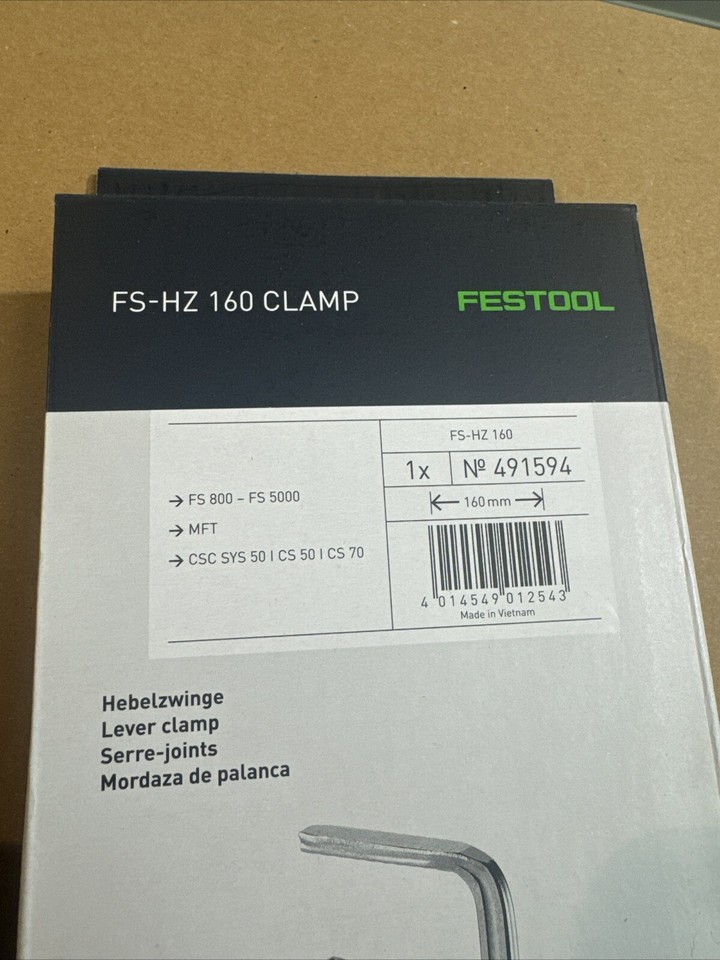 Festool FES491594 491594 Solid Steel Lever Clamp FS-HZ 160 - New ...