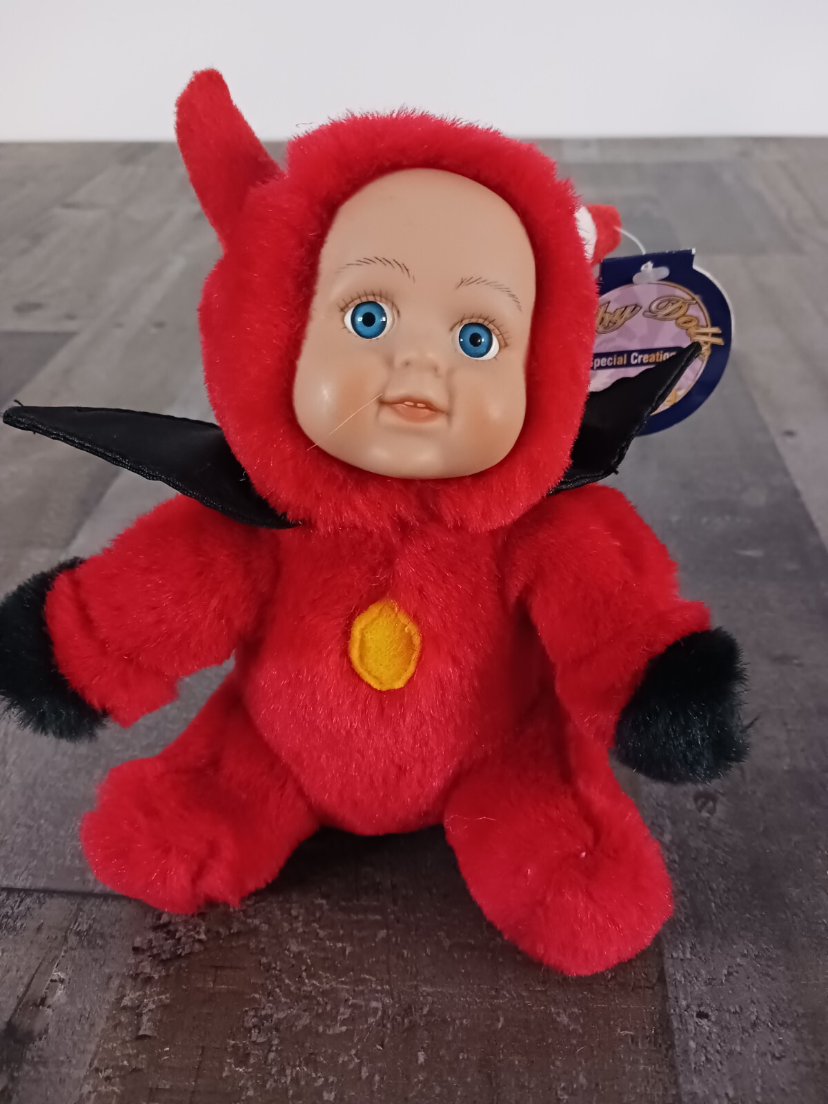 Vintage 2000 KellyToy Baby Red Devil 10" Plush Toy Hard Face (Rare) | eBay