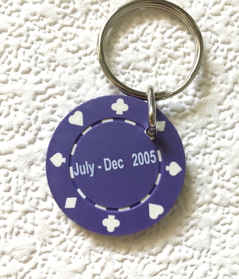 Gambling Keychain ARGOSY CASINO Key Ring Poker Chip Shaped Fob BATON ...