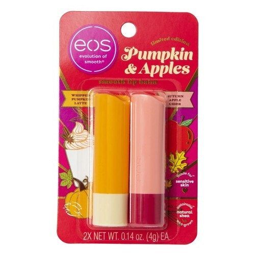 EOS Limited Edition Lip Balm Whipped Pumpkin Latte & Autumn Apple Cider ...