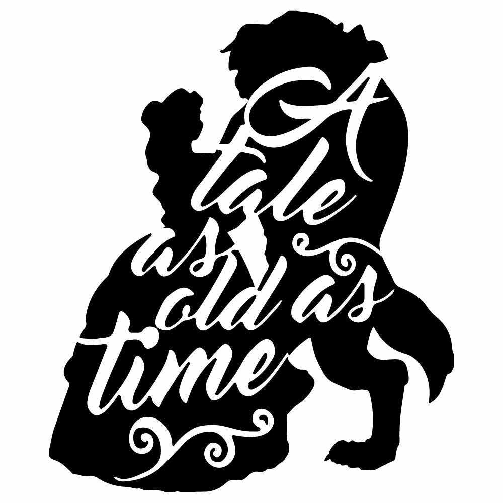 Disney Princess Belle Black Silhouette