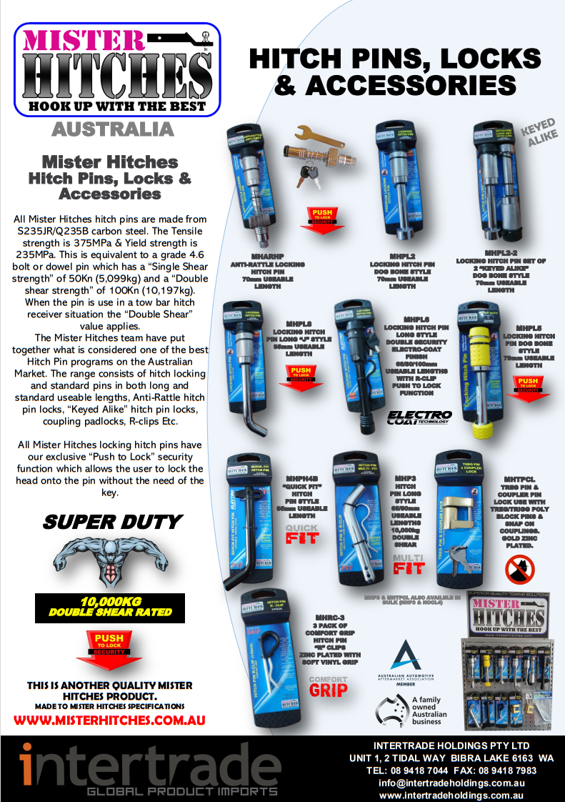 Mister Hitches Hitch Pin Quick Fit, Electro-Coat black SKU: MHPH4B | eBay