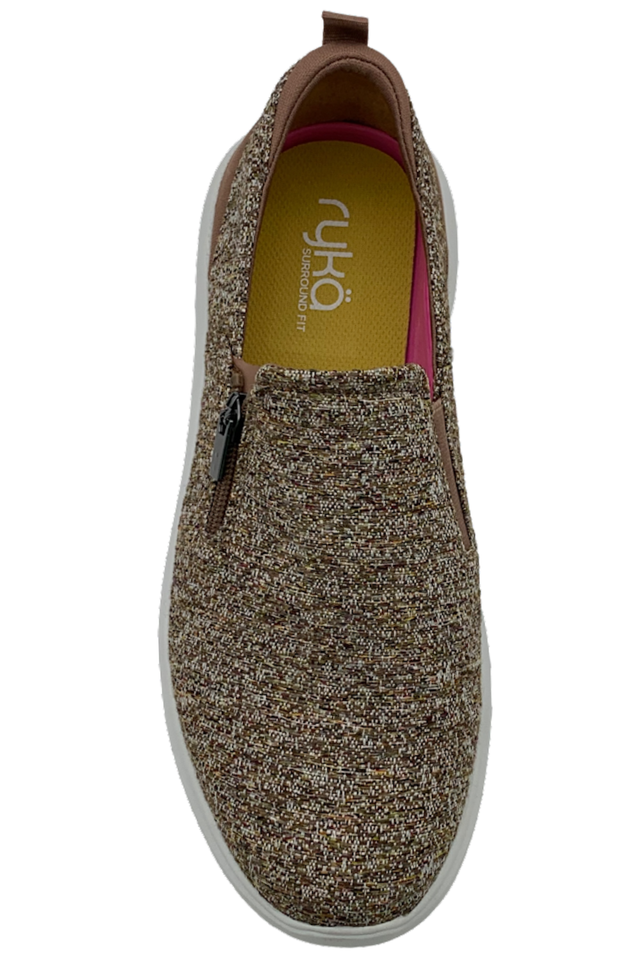 Ryka Slip-On Shoes with Zip Detail Ally Heathered Beaver Brown | eBay