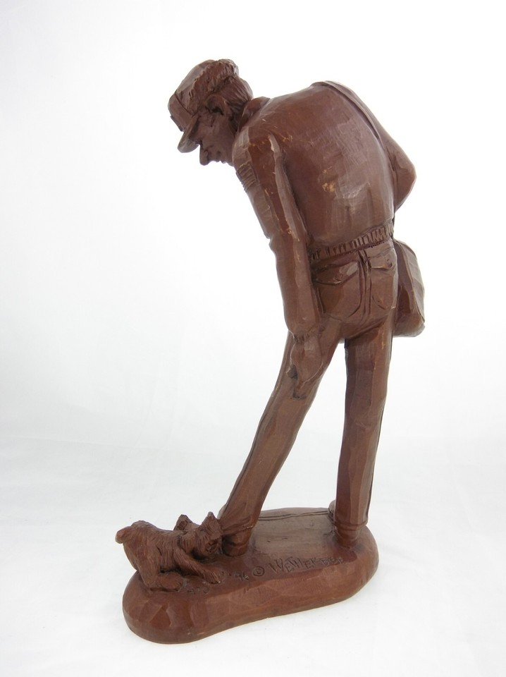 9" Vintage 1996 Puppy Dog & USPS Mail Postman Mailman Statue Figurine ...