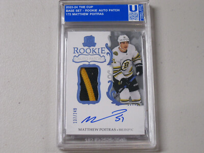 2023-24 Upper Deck The Cup Rookie PATCH Auto RPA #175 Matthew Poitras ...