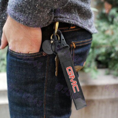 Metal Keychain Backpack key Ring Hook Strap For GMC Racing Black ...