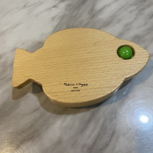 Melissa and Doug Wooden Flapping Fish Toy Baby Sensory Development Blue ...