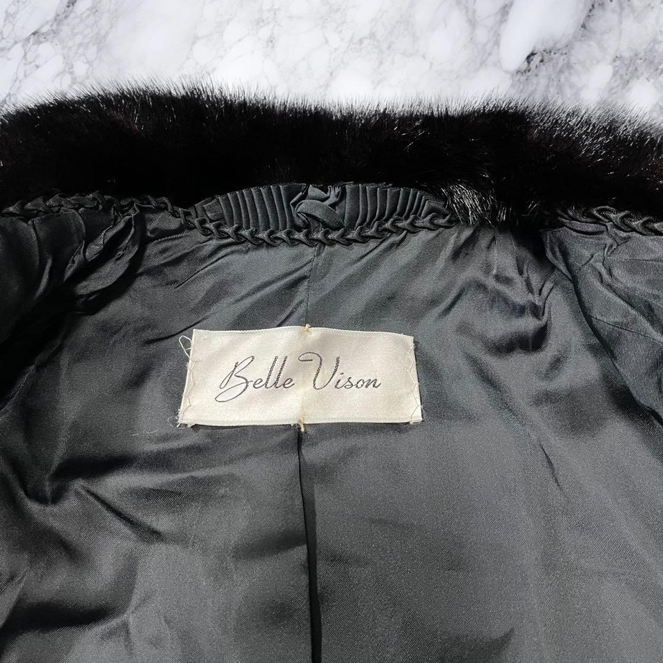 Luxury Plus Size Belle Vison SAGA Mink Fur Coat Dark Brown Genuine Fur ...