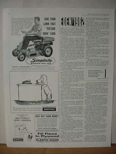 1962 Simplicity Wonder-Boy Ride On Lawn Mower Vintage Print Ad 10013 | eBay