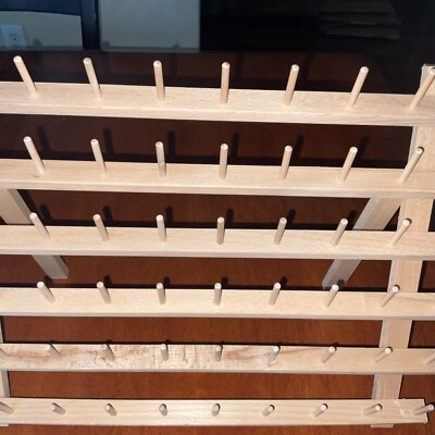 Wooden Thread Rack Sewing and Embroidery Thread Holder, 60 Spools | eBay