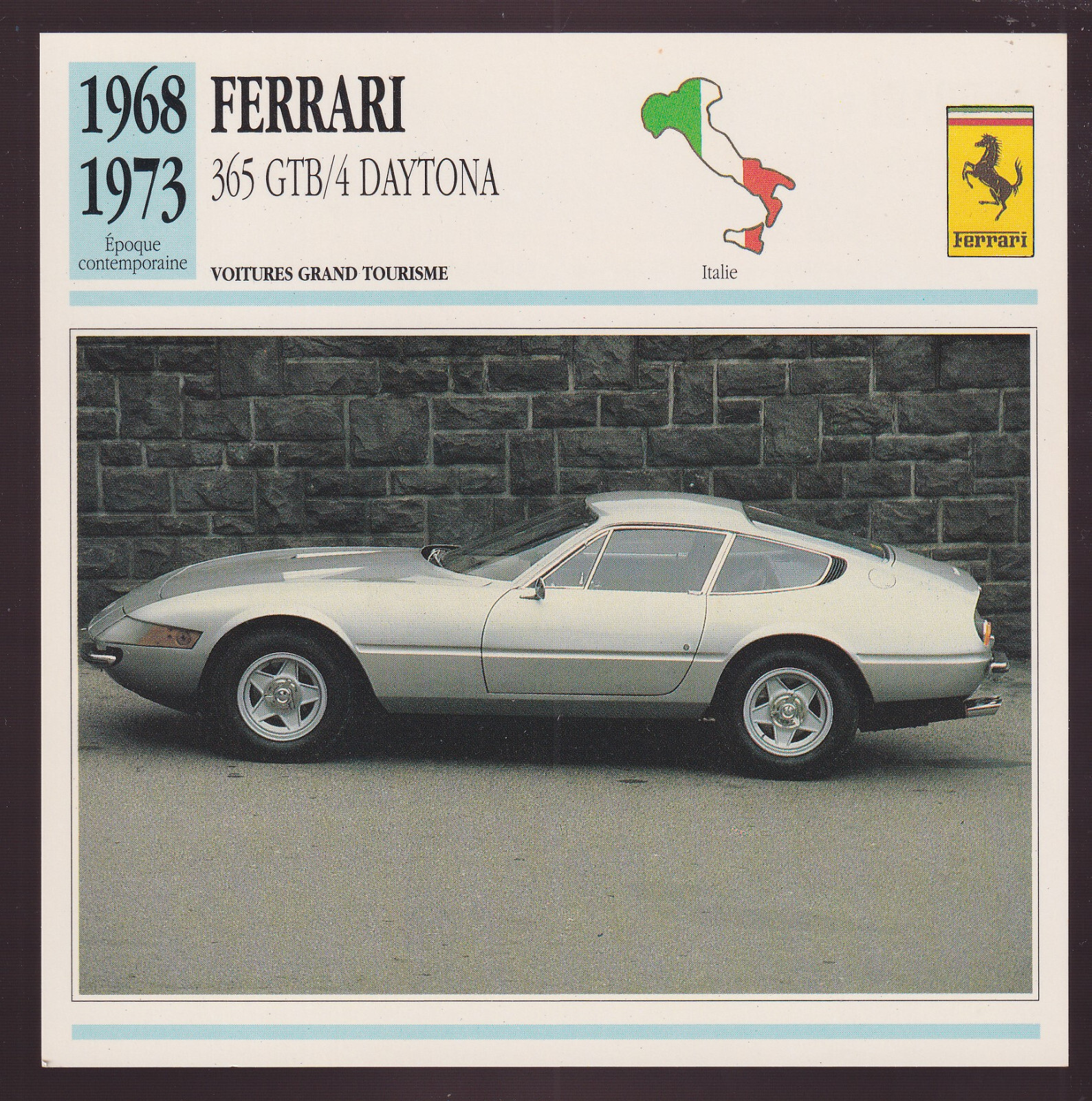 1968-1973 Ferrari 365 GTB / 4 Daytona Sports Car Photo Spec Sheet ...