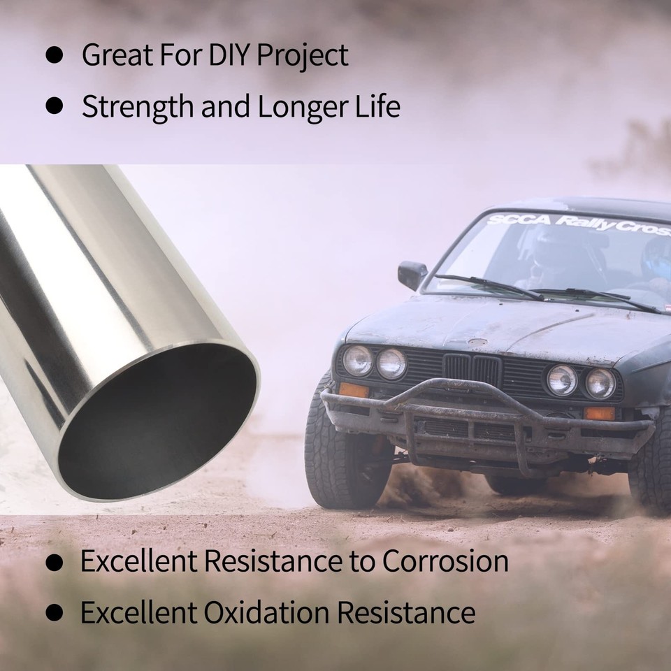 5" inch OD T304 Stainless STEEL 4 Feet long STRAIGHT EXHAUST PIPE 17 ...