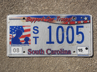 South Carolina Support Out Troops License Plate ST1005 Military ...