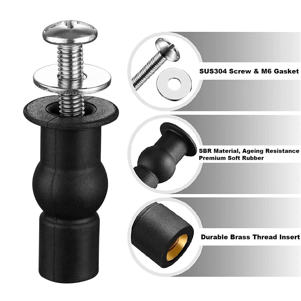 Rubber Sleeve Toilet Seat Bolts and Nuts Fixing Nut fitting kits | eBay