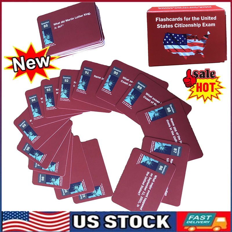 Naturalization Test Us Citizenship Immigration Civics Flash Cards 100 ...