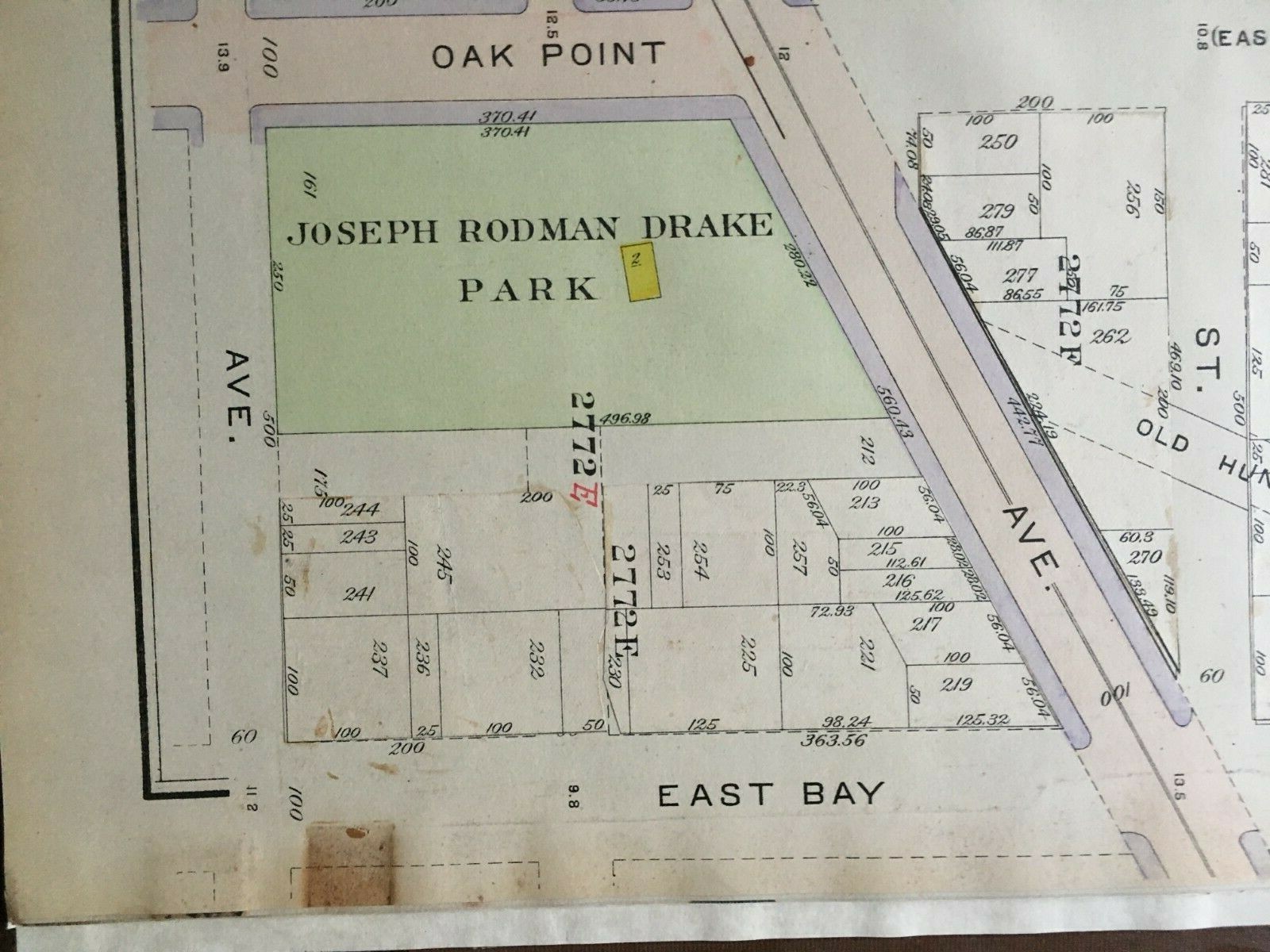 1911 HUNTS POINT BRONX NY JOSEPH RODMAN DRAKE PARK EAST BAY-LAFAYETTE ...