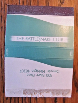 MATCHBOX COVER: RATTLE SNAKE CLUB DETROIT, MICHIGAN EMPTY MATCHCOVER ...